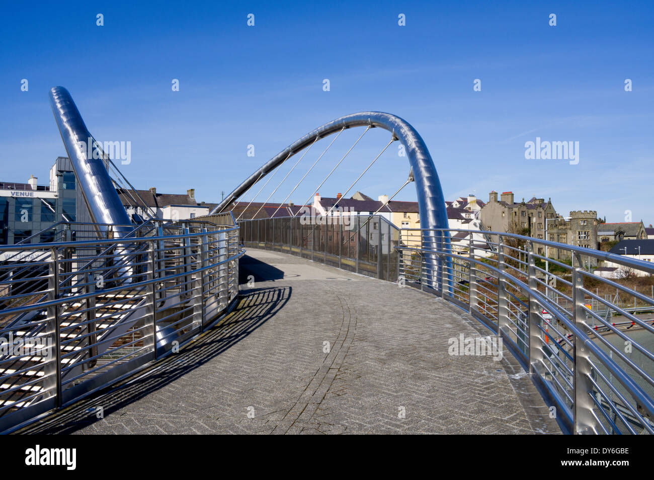A footbridge connecting Holyhead Town with the port Stock Photo - Alamy