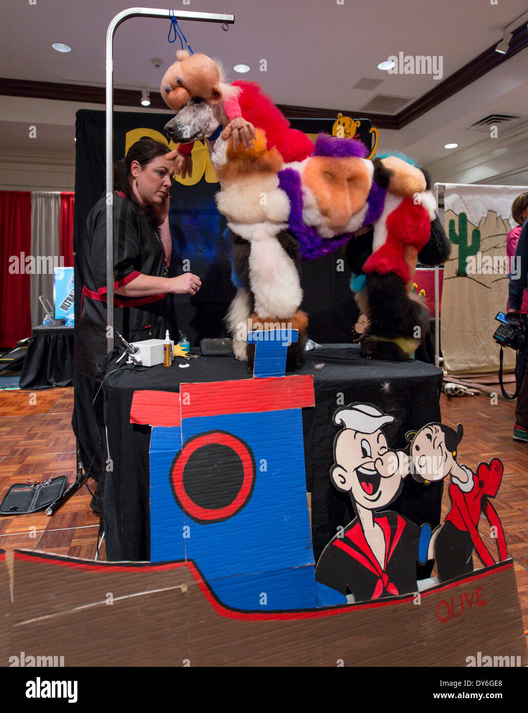East Rutherford, New Jersey, USA. 07th Apr, 2014. ANGELA KUMPE grooms ...