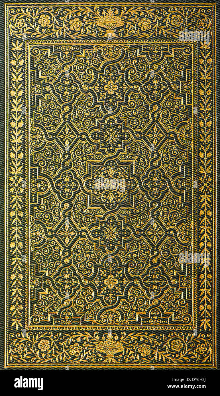 book cover with golden pattern. vintage background Stock Photo - Alamy