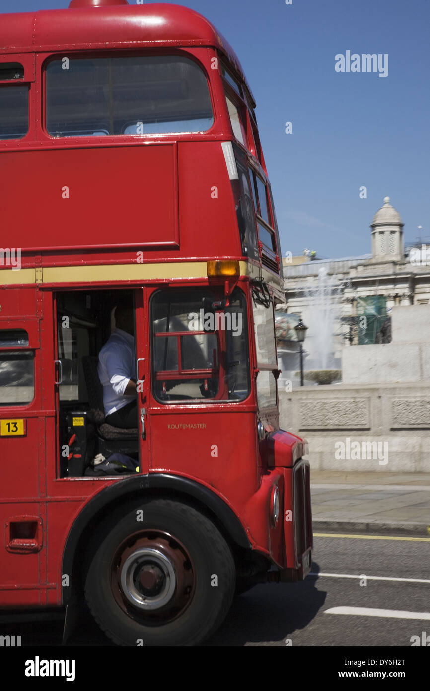 Old red Route Master London bus Stock Photo - Alamy