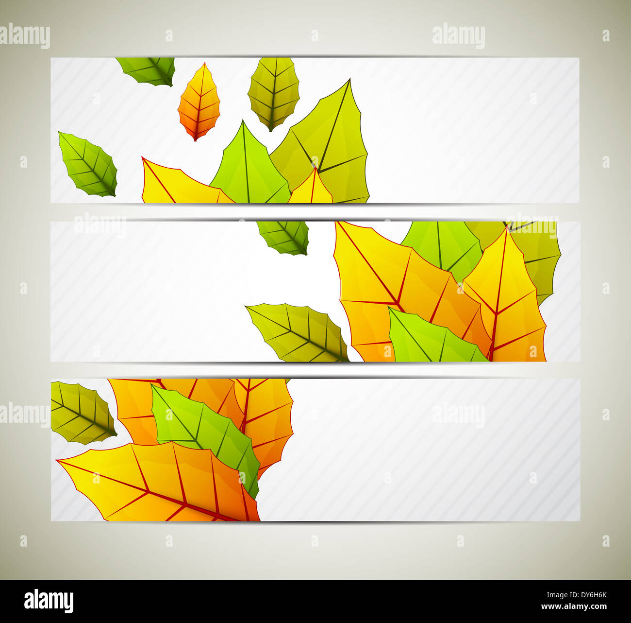 Set of banners with leaves. Abstract illustration Stock Photo - Alamy