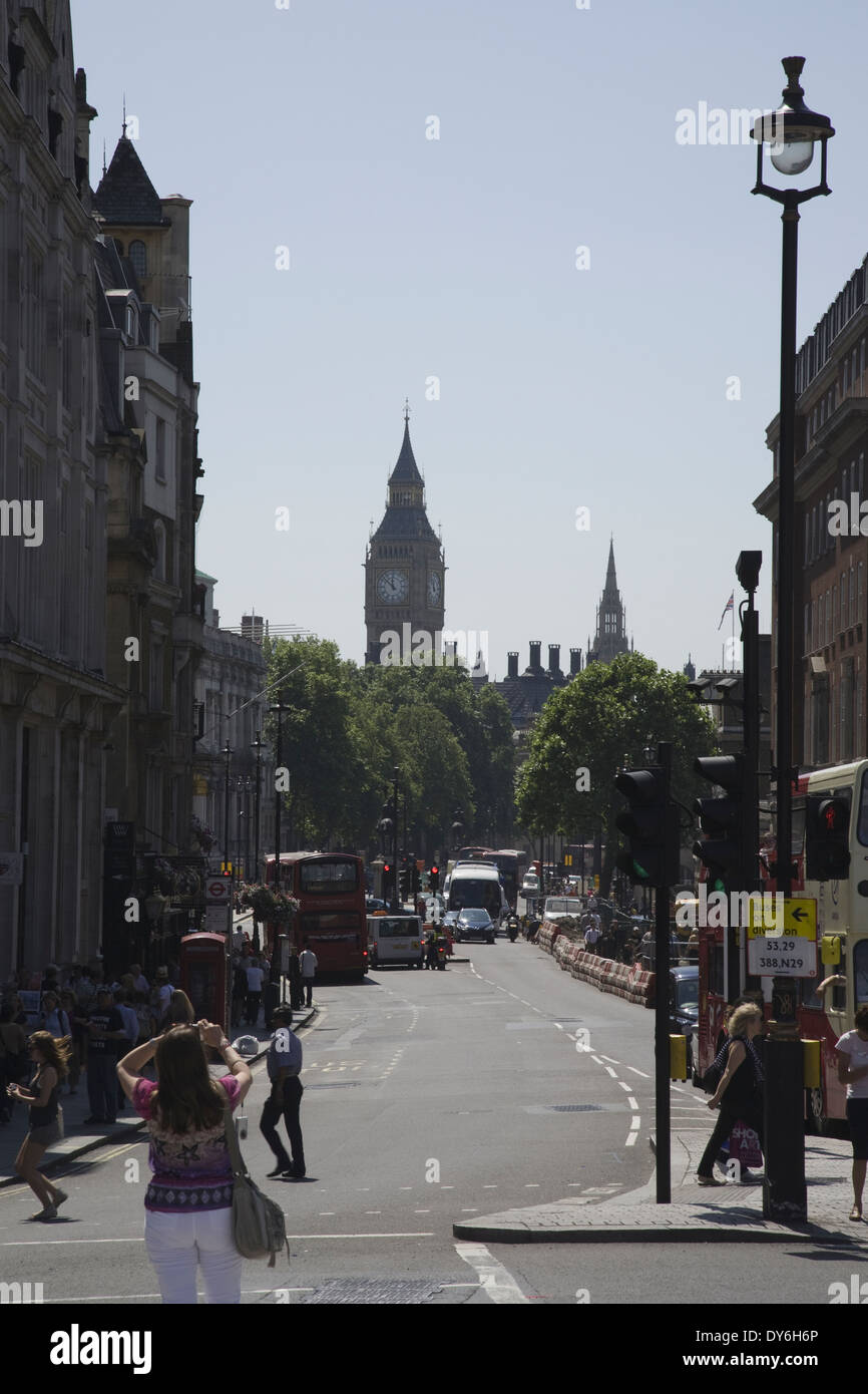 London,England,Whitehall with Big Ben in the background Stock Photo - Alamy