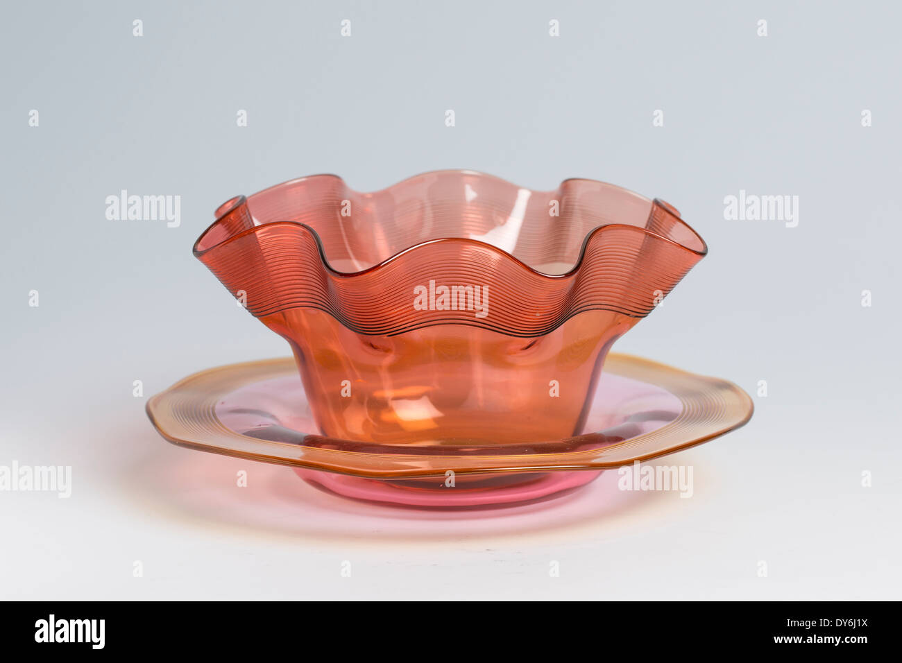 Stevens & Williams glass finger bowl and underplate. Victorian Stock ...