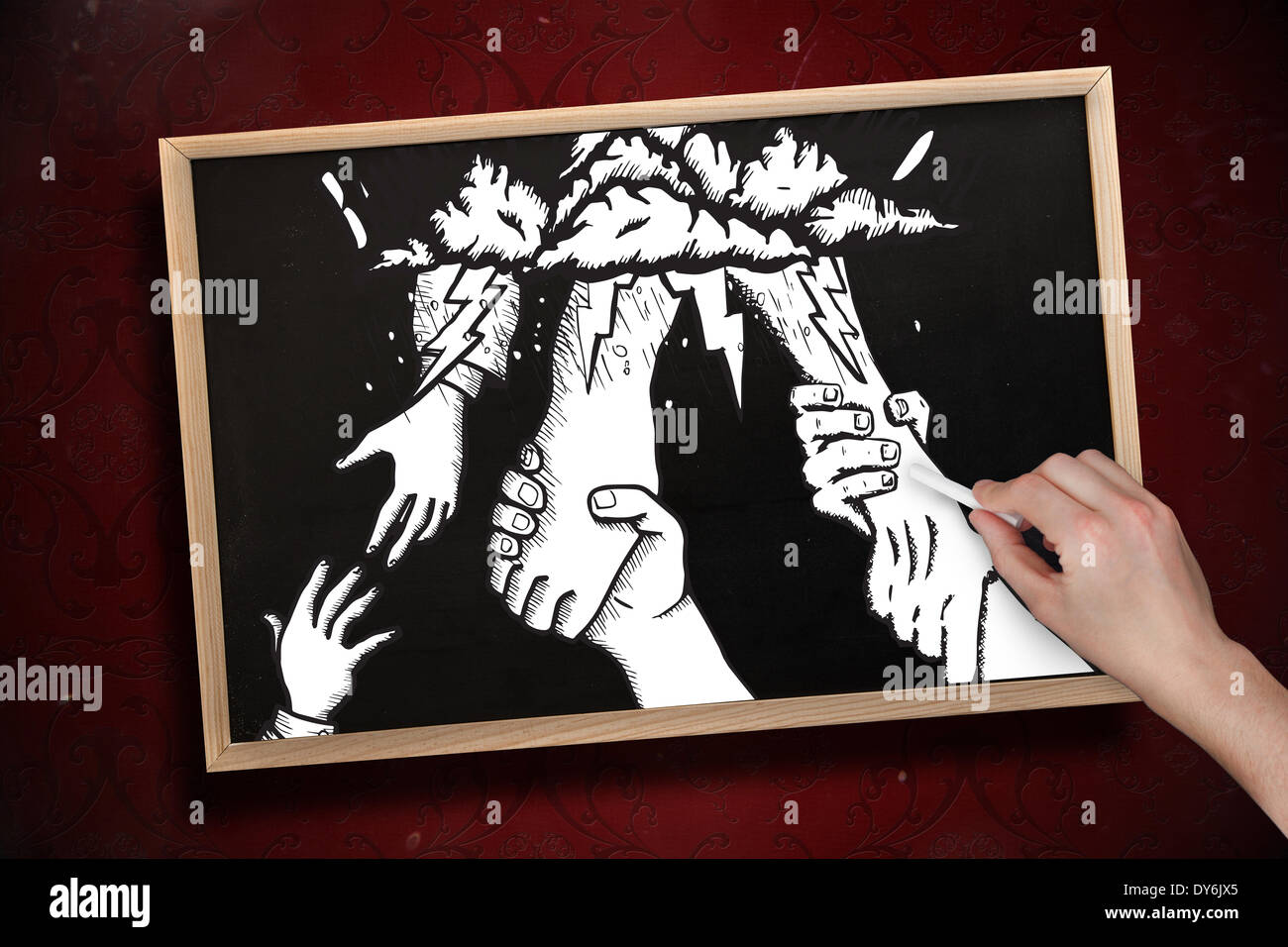 Helping hand drawing hi-res stock photography and images - Alamy