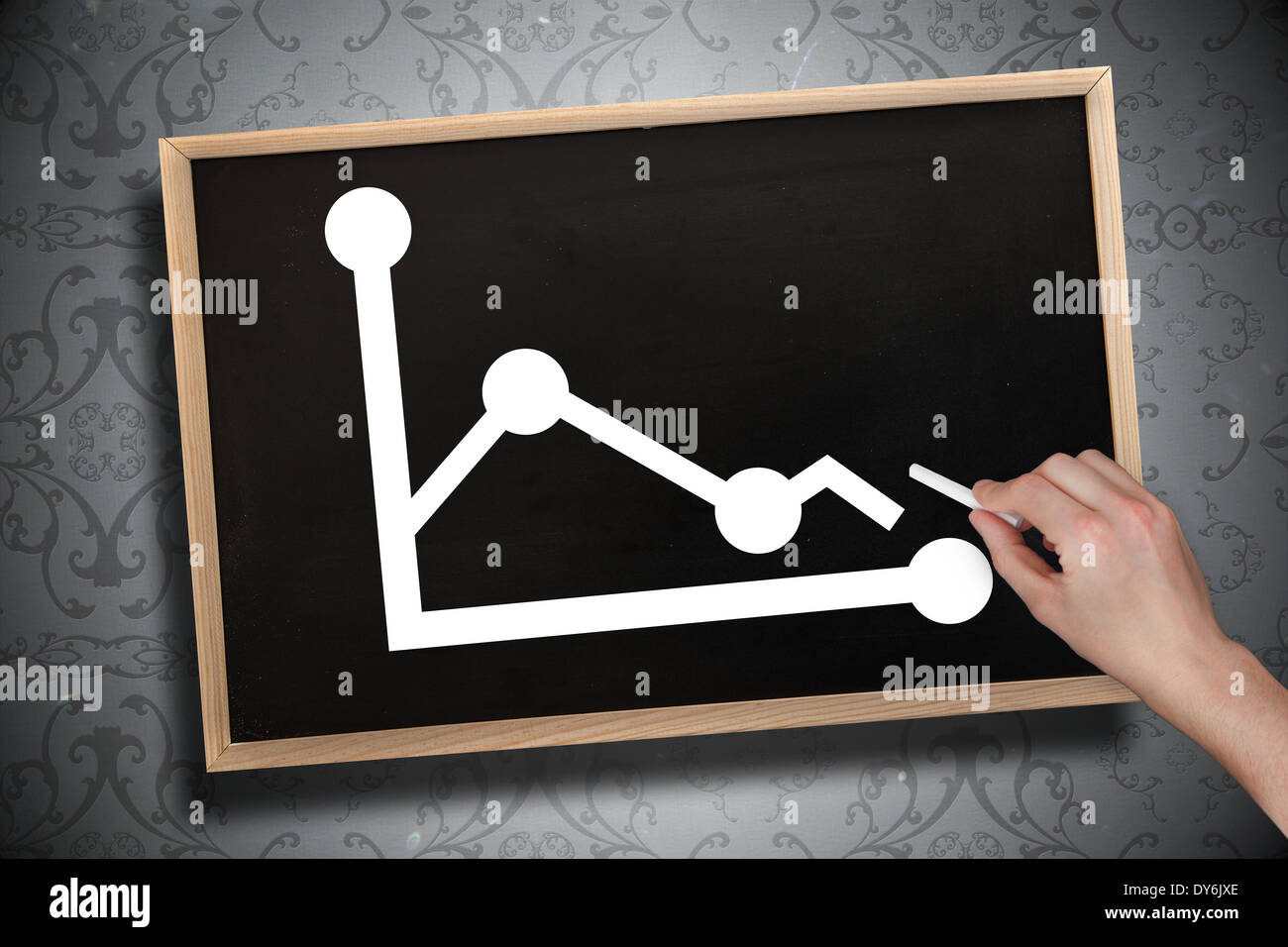 Composite image of hand drawing graph with chalk Stock Photo - Alamy