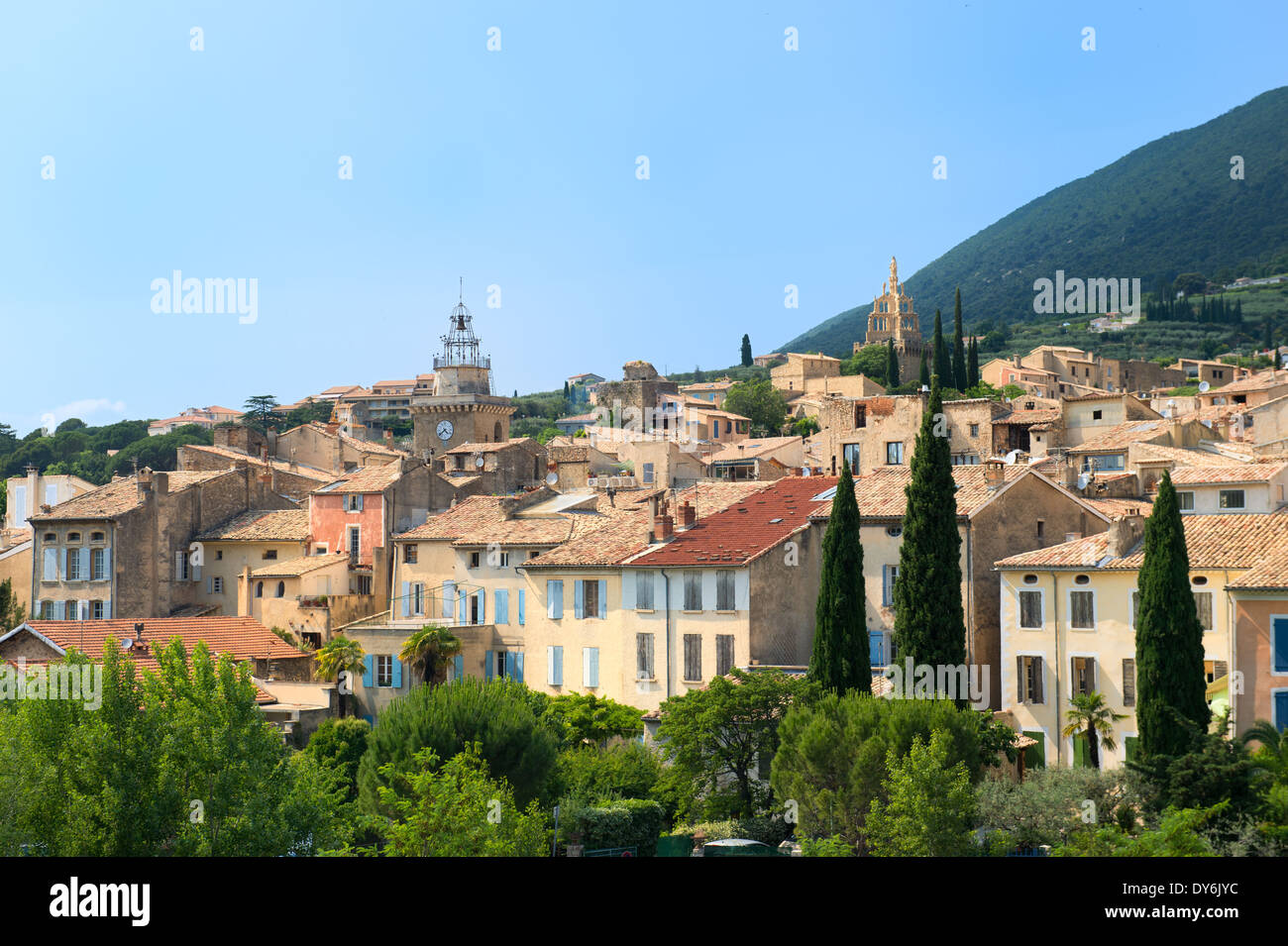 Landscape with village Nyons in the Drome Provencal in France Stock ...