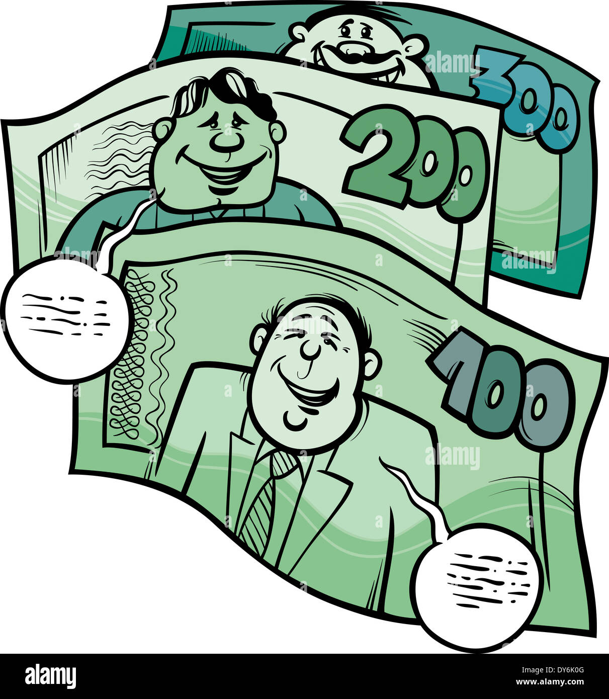 Cartoon Humor Concept Illustration of Money Talks Saying or Proverb ...