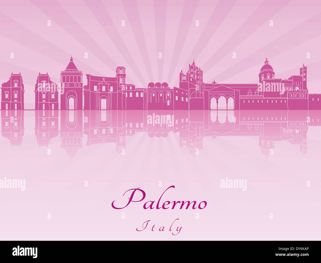 Palermo skyline in purple radiant Stock Photo - Alamy
