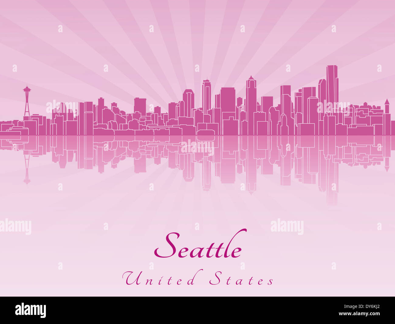 Seattle skyline in purple radiant Stock Photo - Alamy