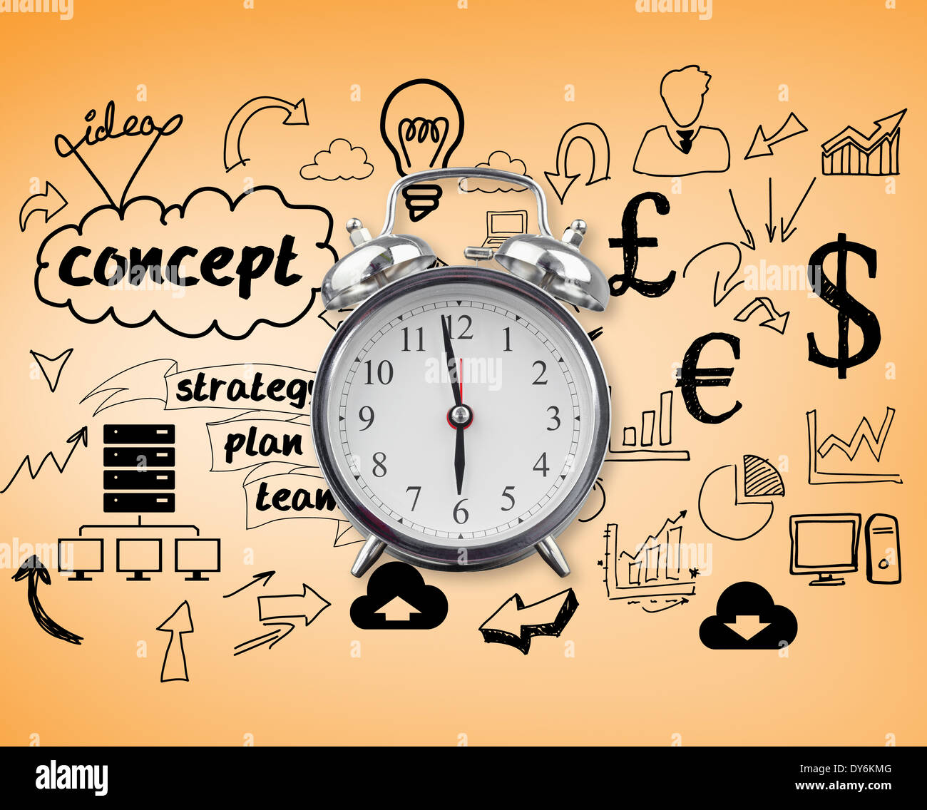 Composite image of alarm clock Stock Photo - Alamy