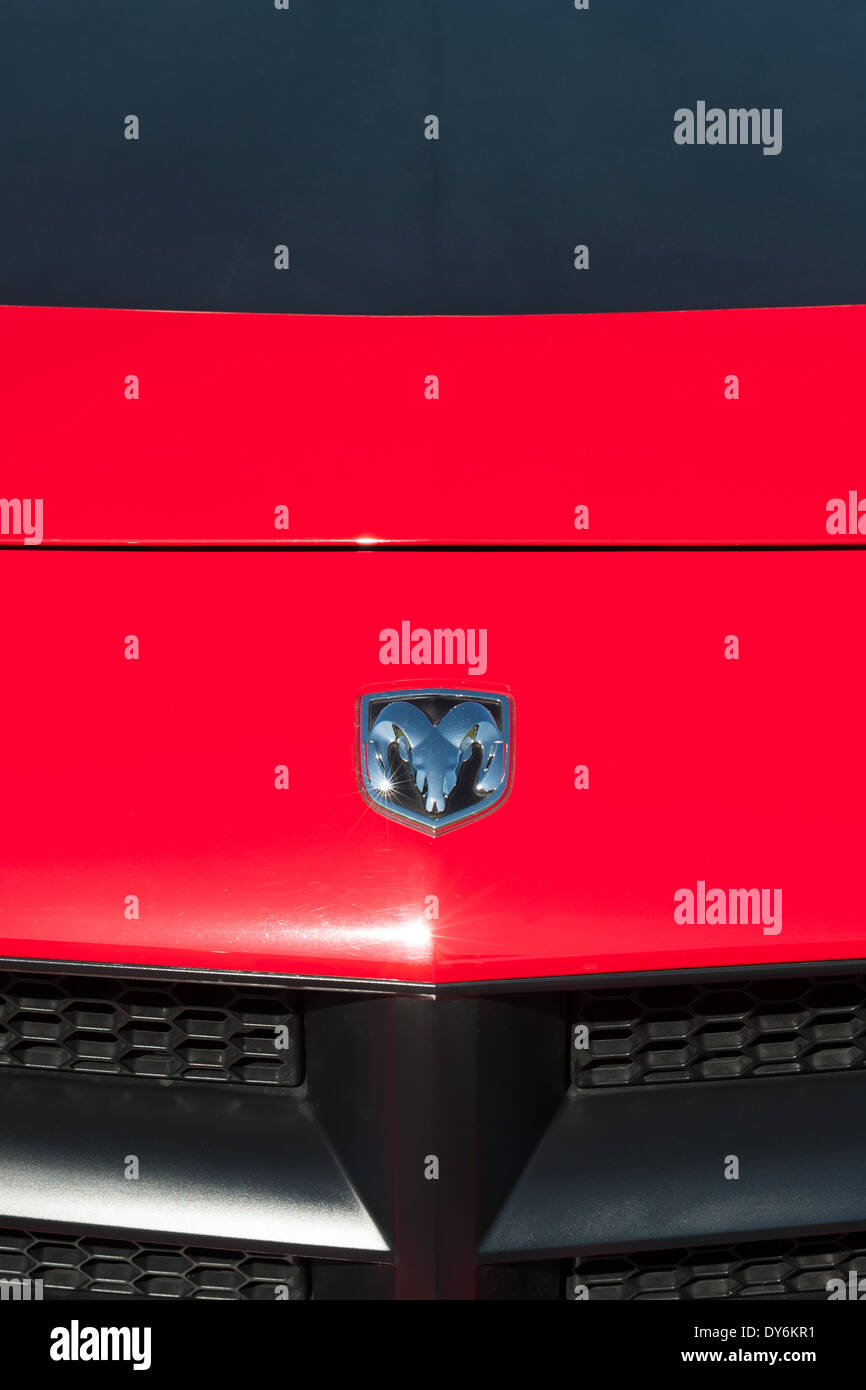 Restored classic american cars dodge ram bonnet detailing hi-res stock ...