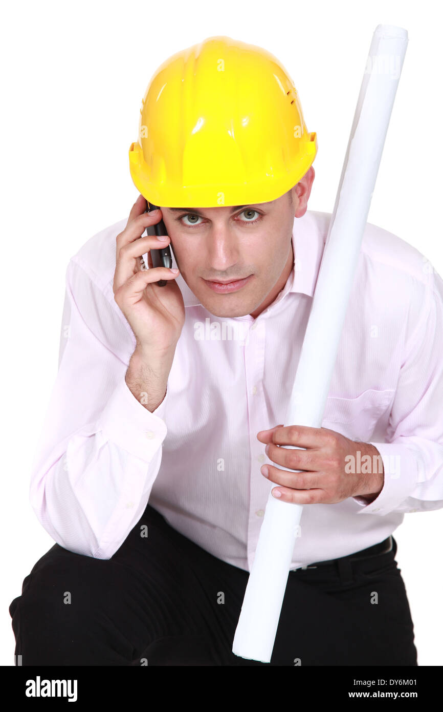 Architect making important call Stock Photo - Alamy
