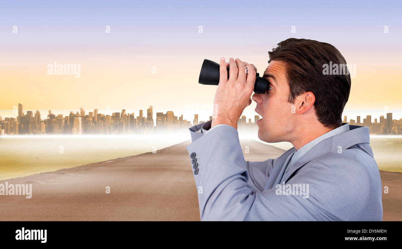 Composite image of visionary businessman looking to the future Stock ...