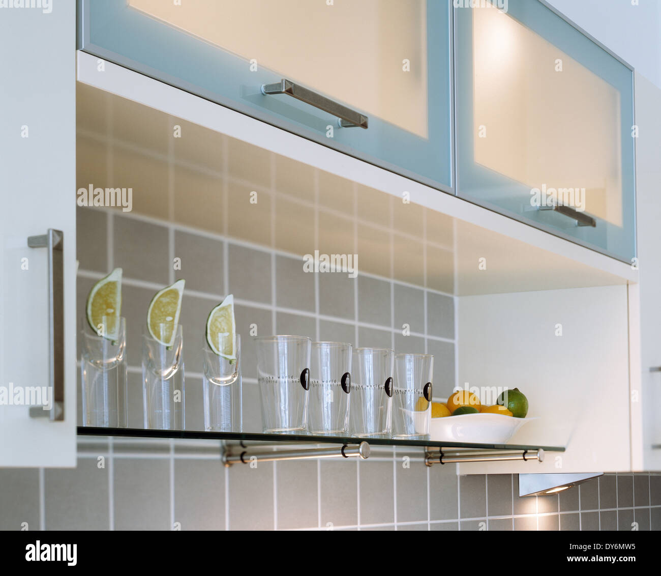 Glass shelves kitchen hi-res stock photography and images - Alamy