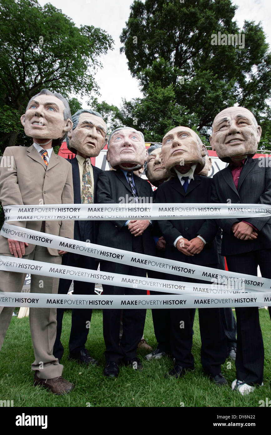 Make Poverty History protest against the G8 summit in Edinburgh Stock ...