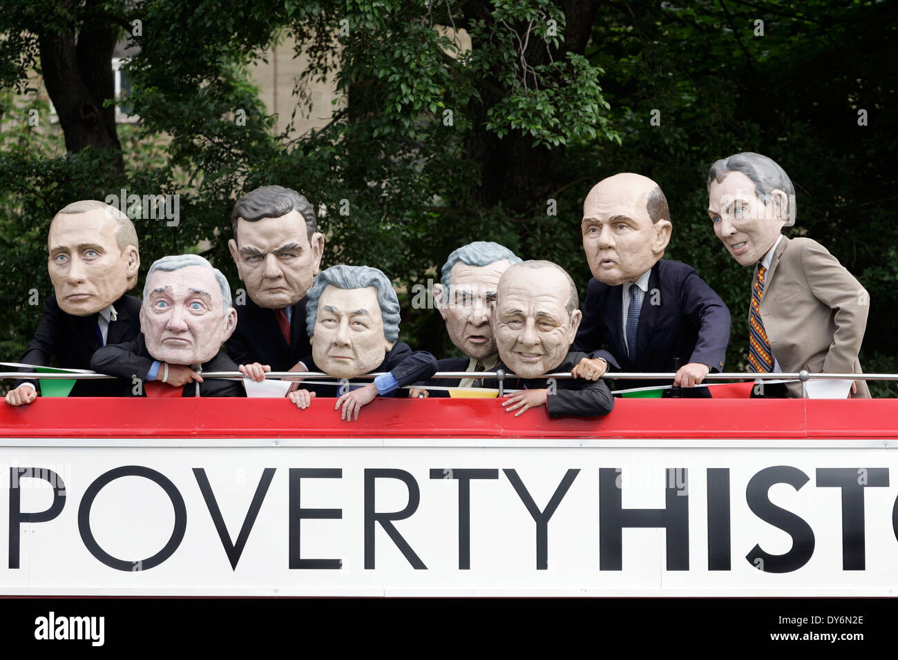 Make Poverty History protest against the G8 summit in Edinburgh Stock ...