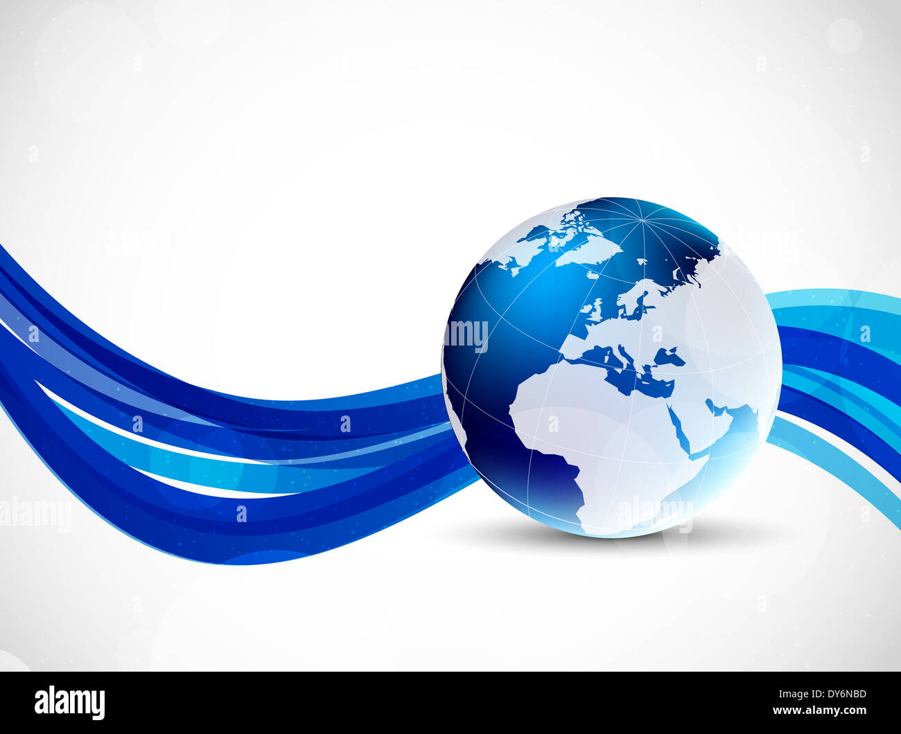 Bright blue background with globe. Abstract illustration Stock Photo ...