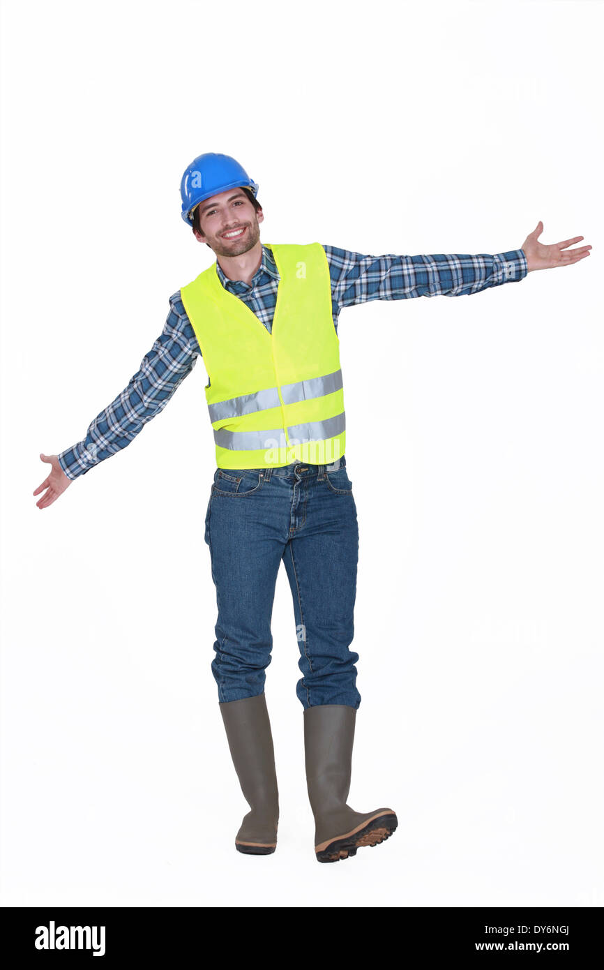 happy craftsman posing Stock Photo - Alamy