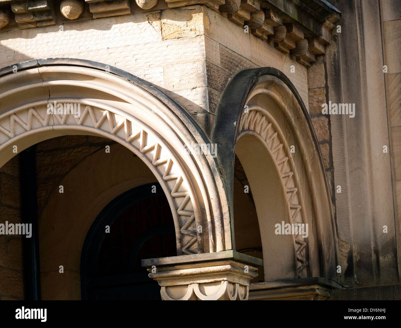 architecture detail of house at Edensor village, Chatsworth estate ...