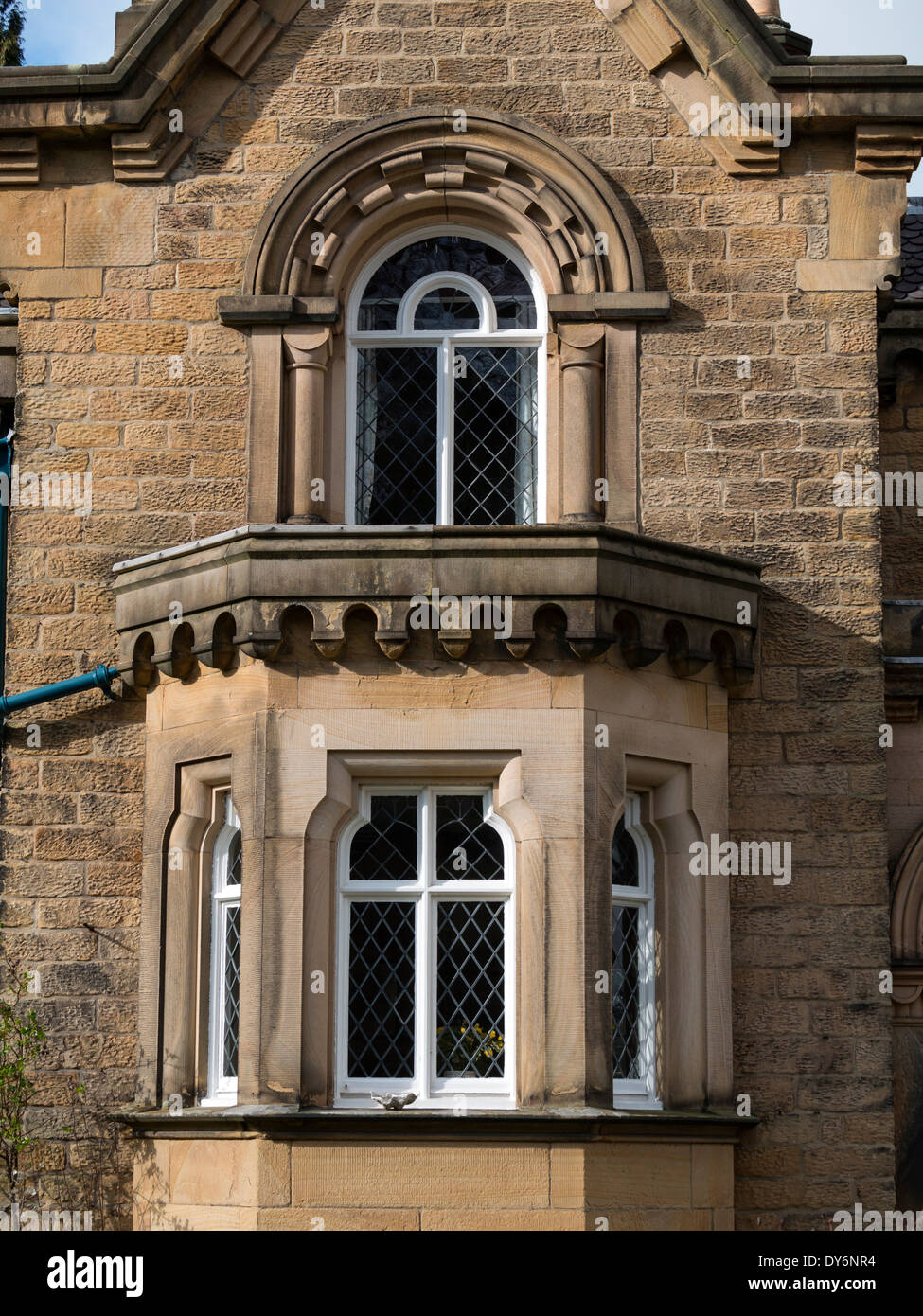 architecture detail of house at Edensor village, Chatsworth estate ...