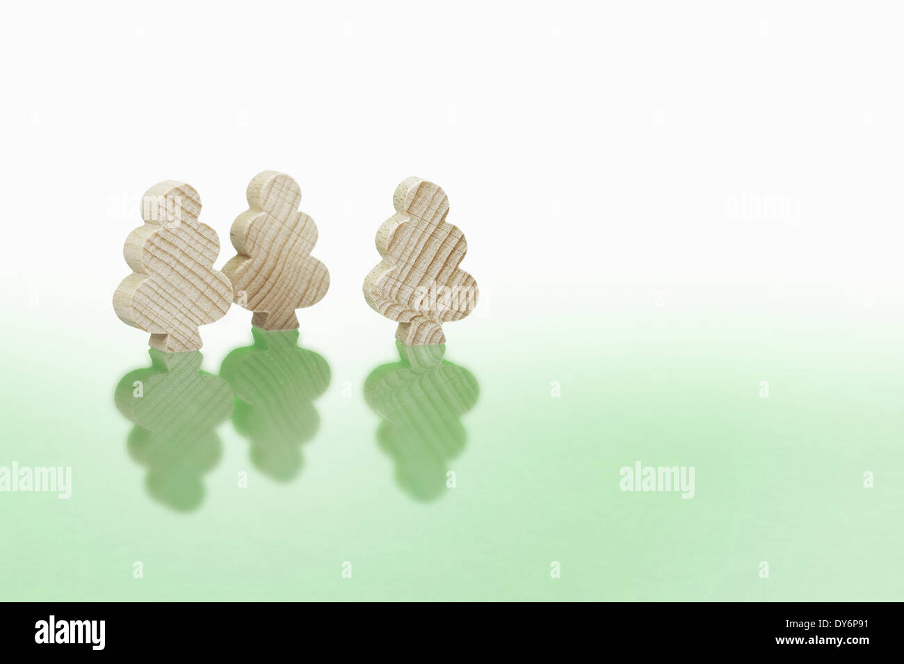 tree shaped wooden blocks environmental concept Stock Photo - Alamy