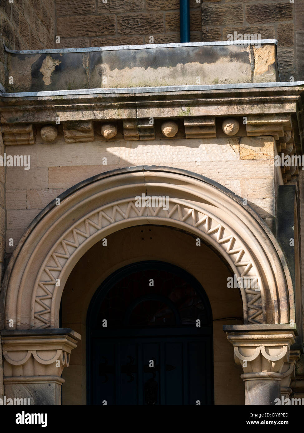 architecture detail of house at Edensor village, Chatsworth estate ...