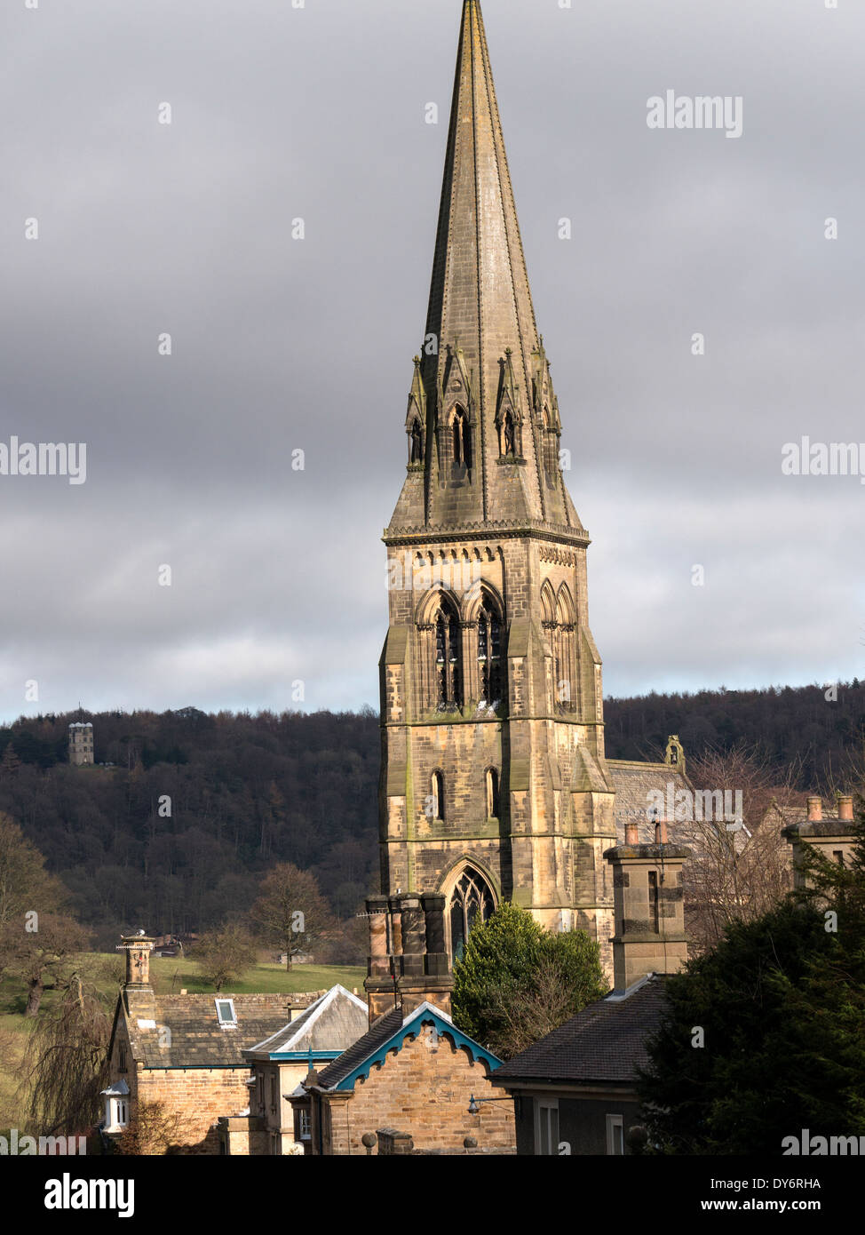 Edensor village hi-res stock photography and images - Alamy