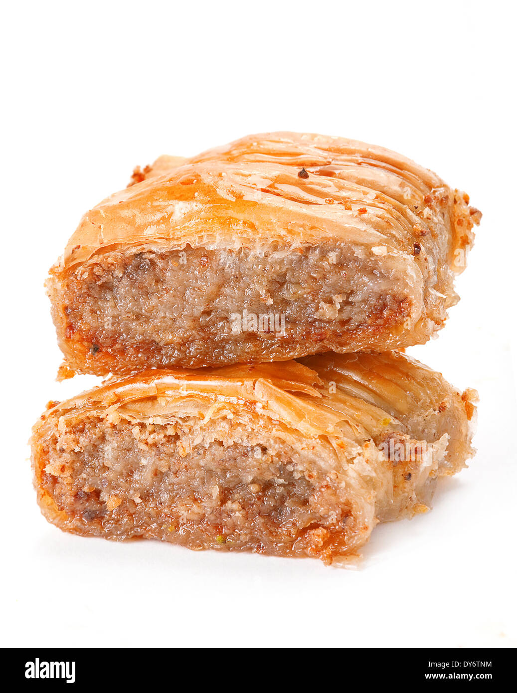Baklava sweet dessert isolated on white Stock Photo - Alamy