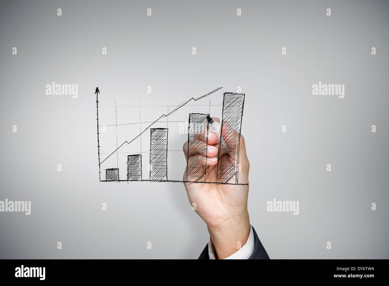 Bar chart doodle drawing hi-res stock photography and images - Alamy