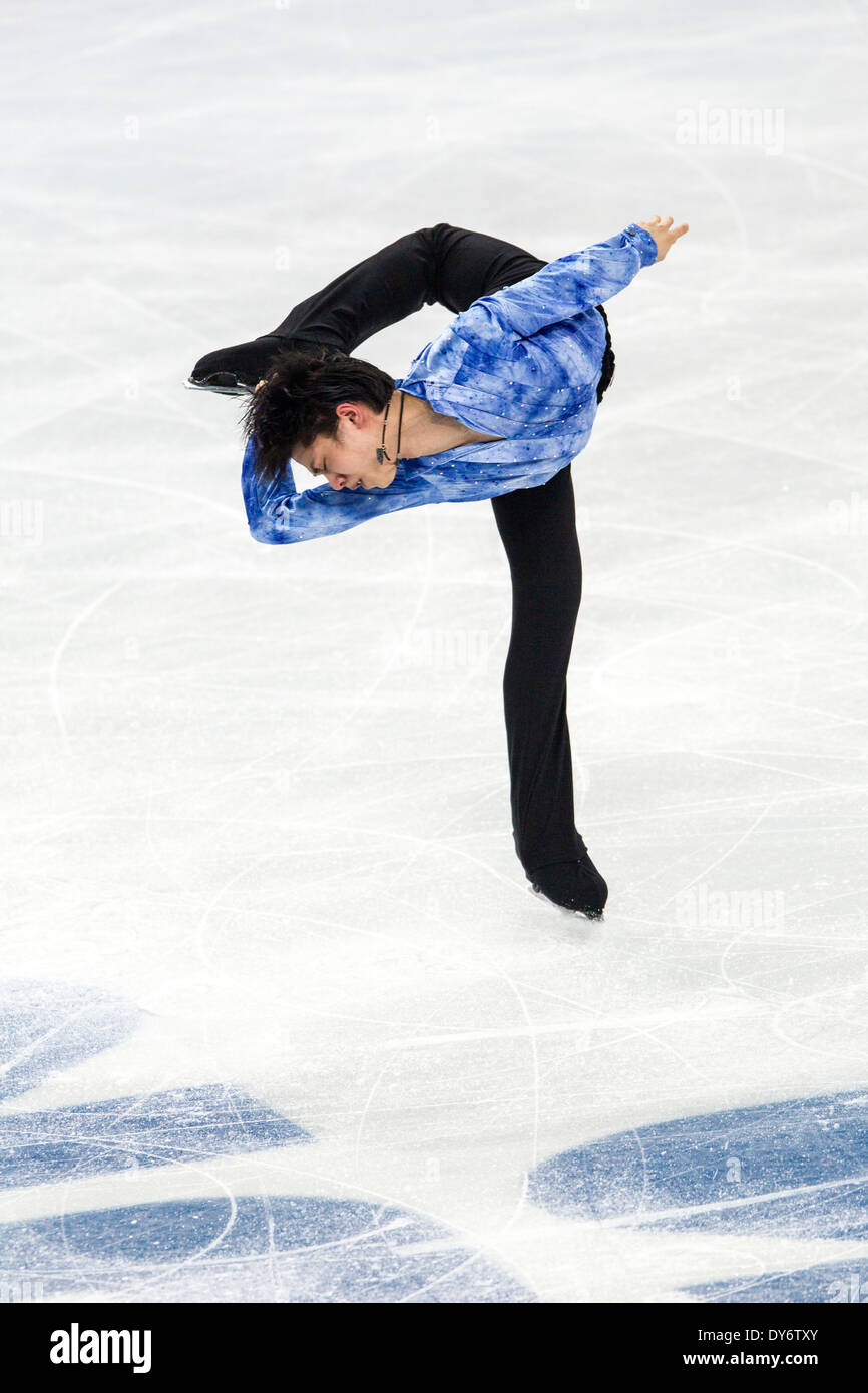 Yuzuru Hanyu (JPN) competing in the Men's Short Program Figure Skating ...