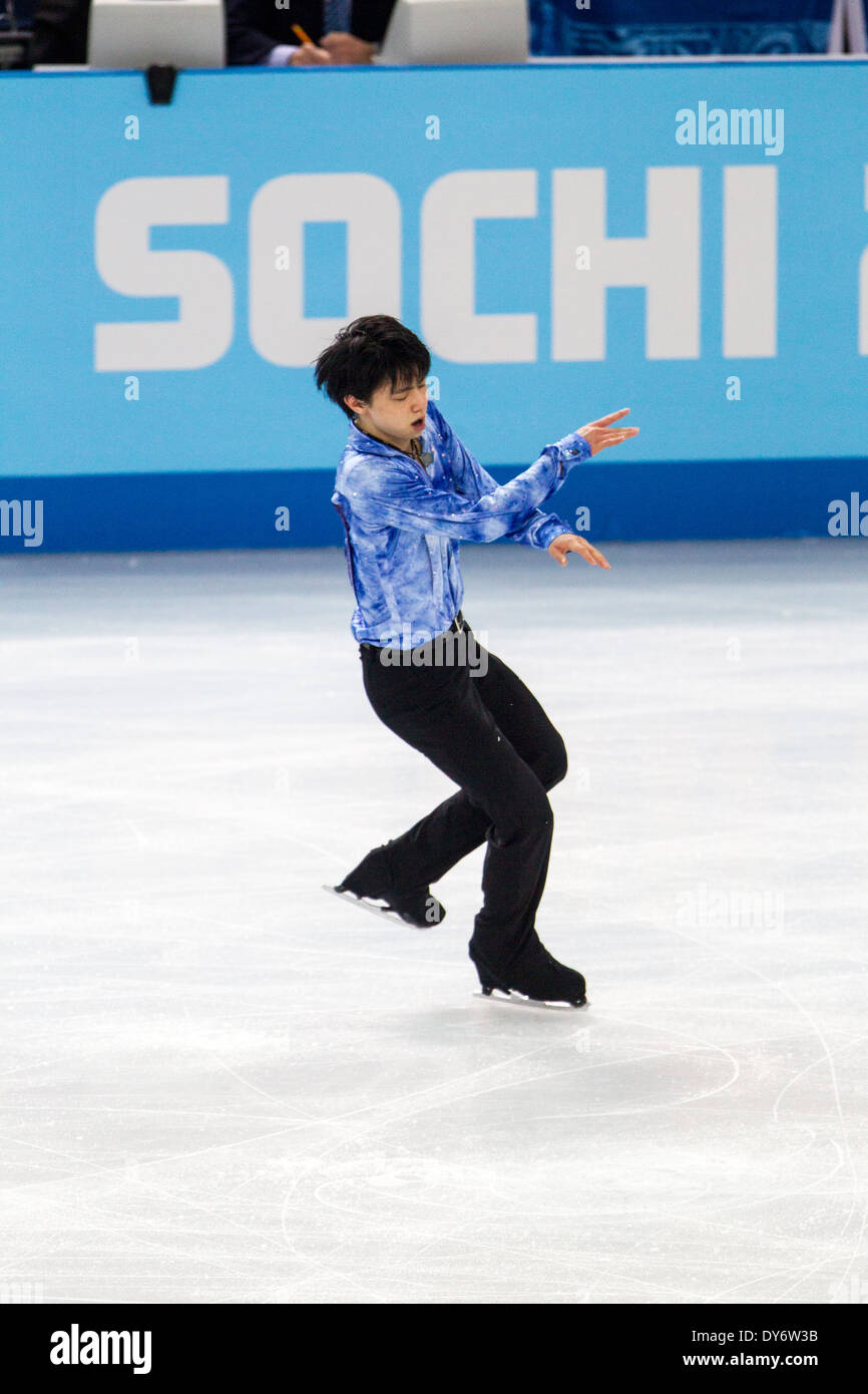 Yuzuru Hanyu (JPN) competing in the Men's Short Program Figure Skating ...