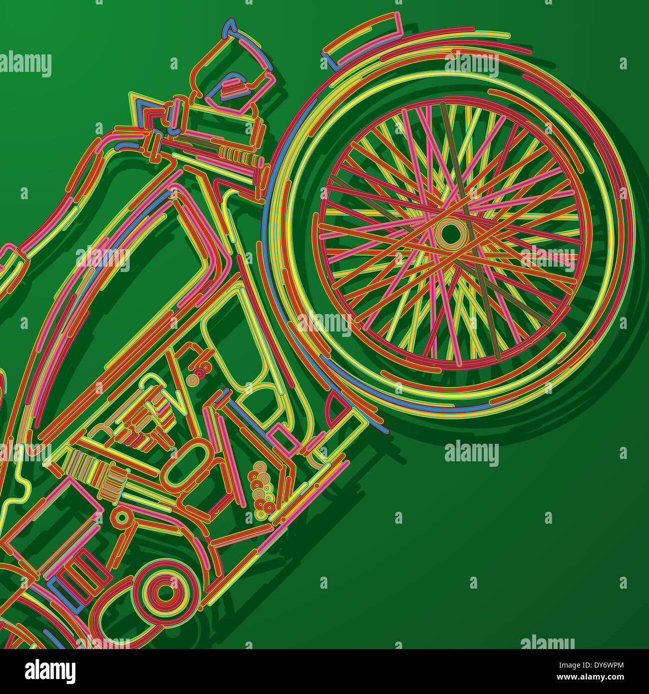 Stylized motorcycle card, abstract art Stock Photo - Alamy