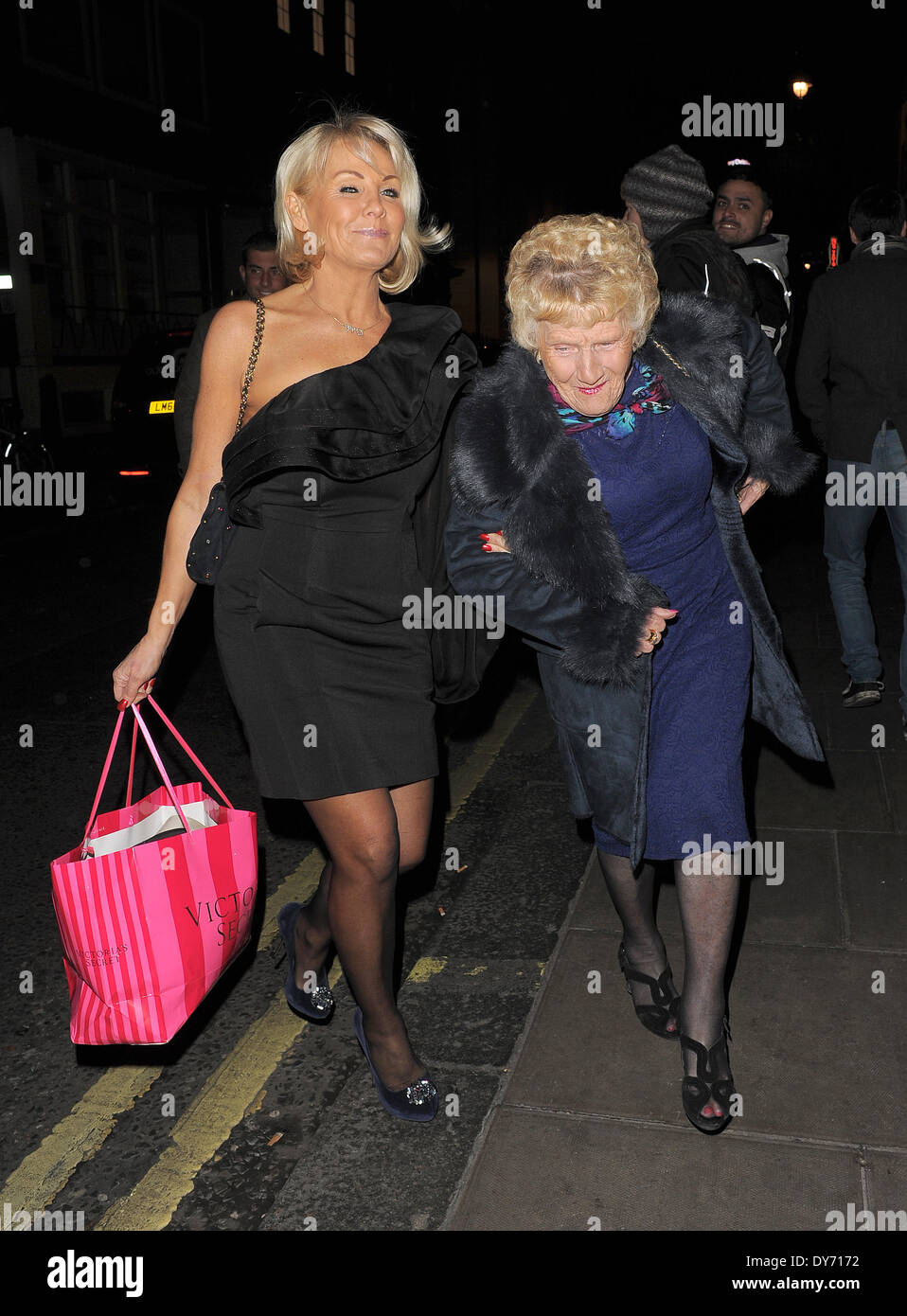 Nanny Pat and Carole Wright arriving at the TOWIE Christmas Party held ...