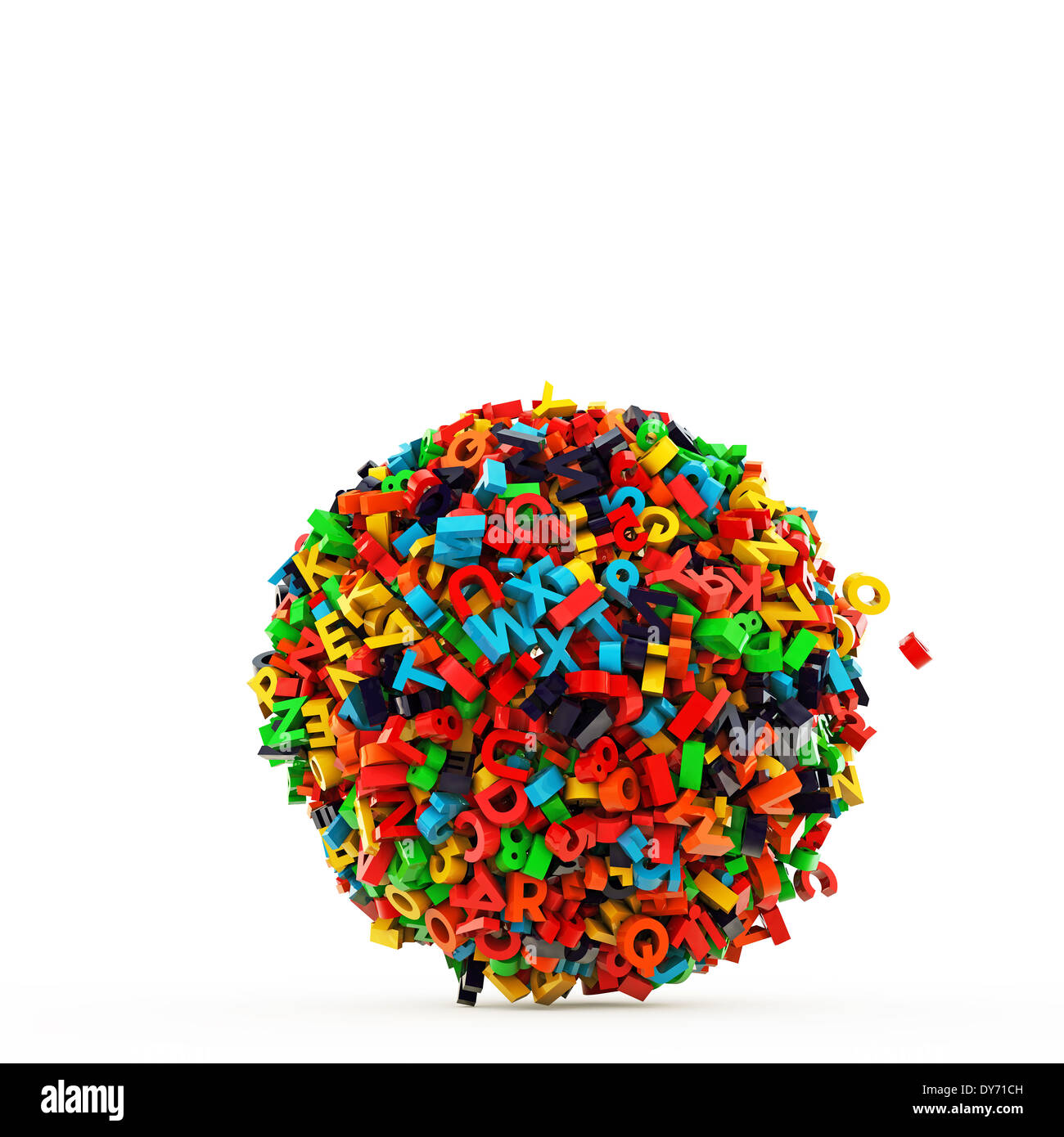 ball of letters isolated on white background Stock Photo - Alamy