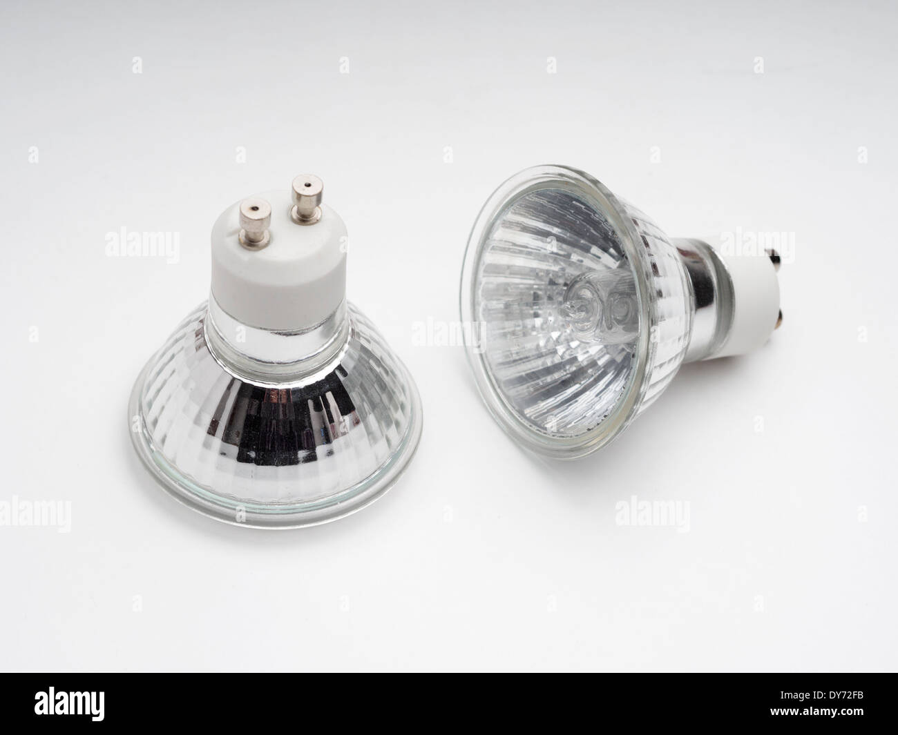 Two halogen lamps cut out isolated on white background Stock Photo - Alamy