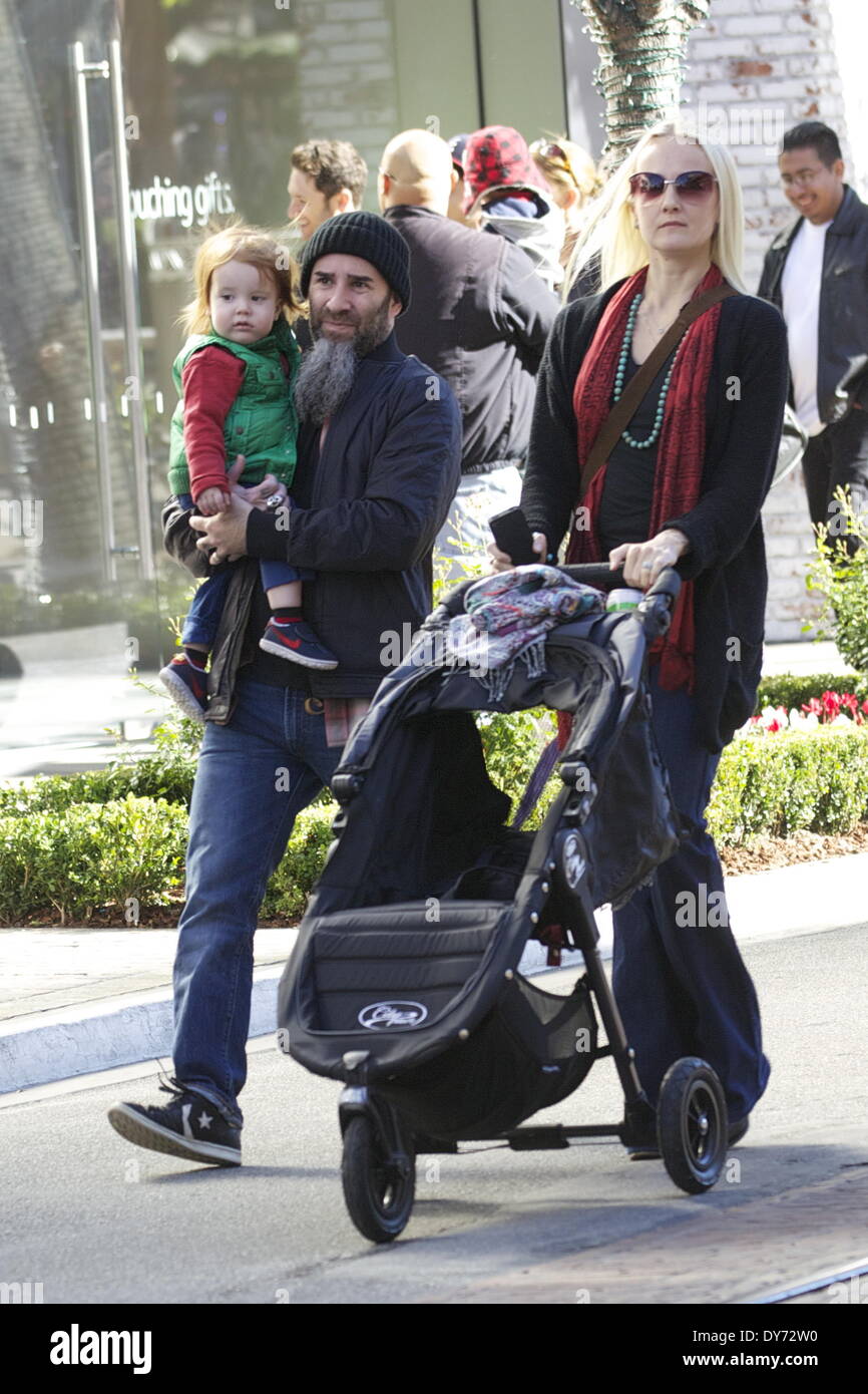 Anthrax guitarist Scott Ian and his family out and about at The Grove ...