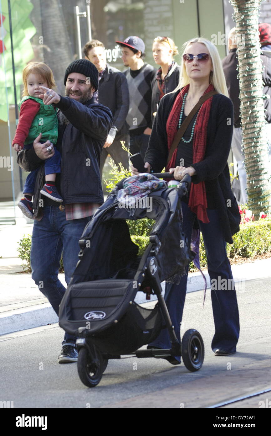 Anthrax guitarist Scott Ian and his family out and about at The Grove ...