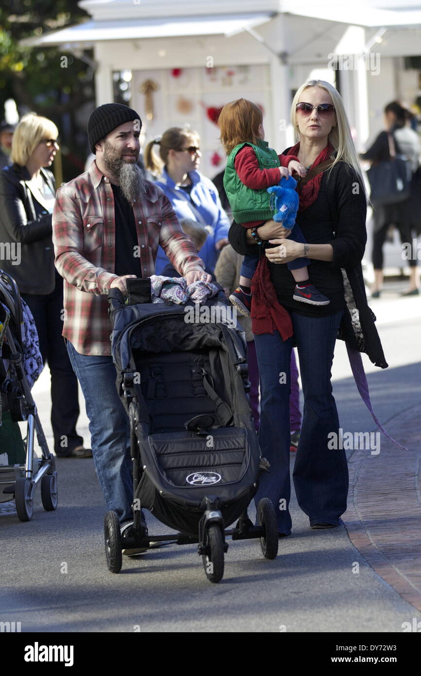 Anthrax guitarist Scott Ian and his family out and about at The Grove ...