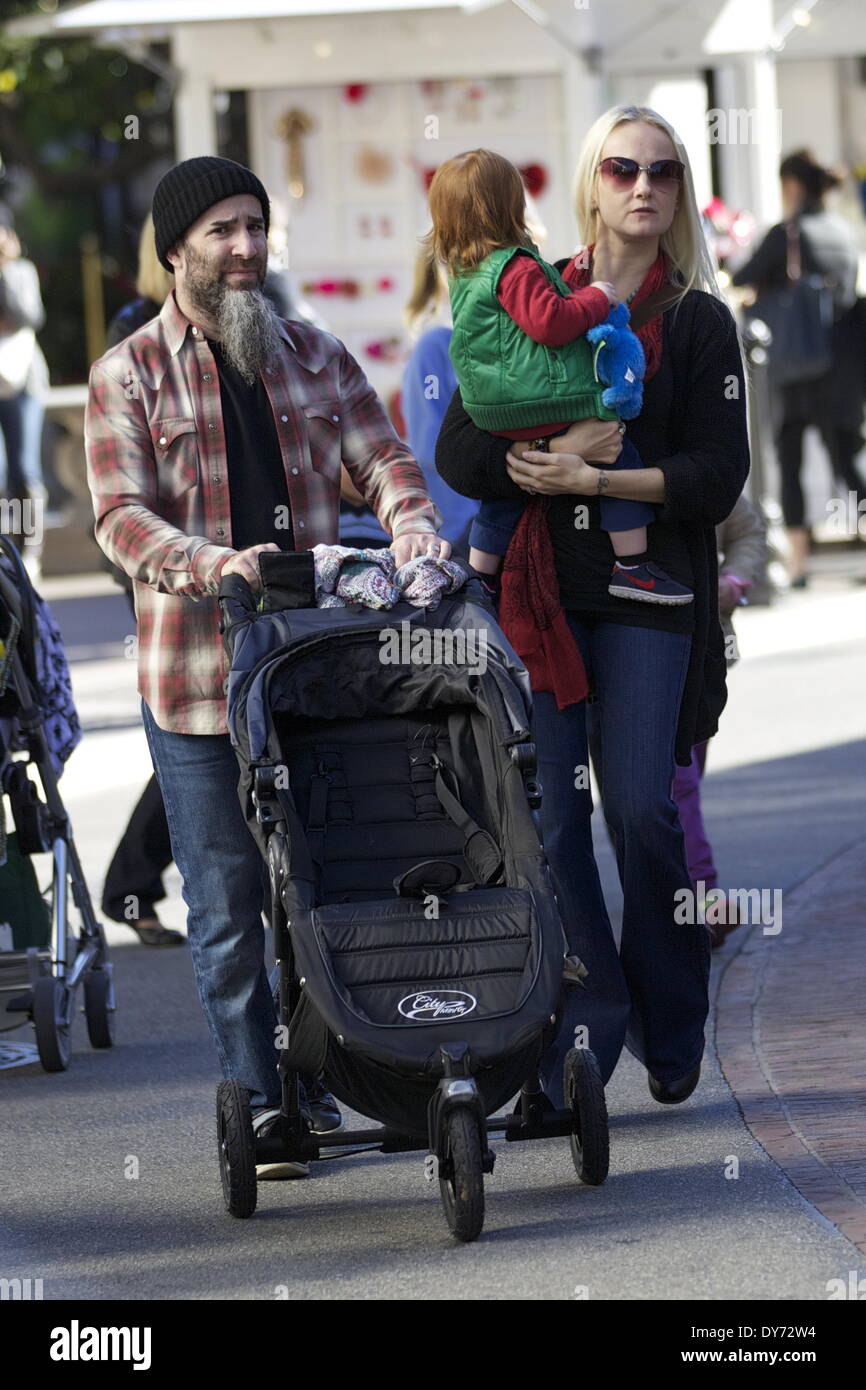 Anthrax guitarist Scott Ian and his family out and about at The Grove ...