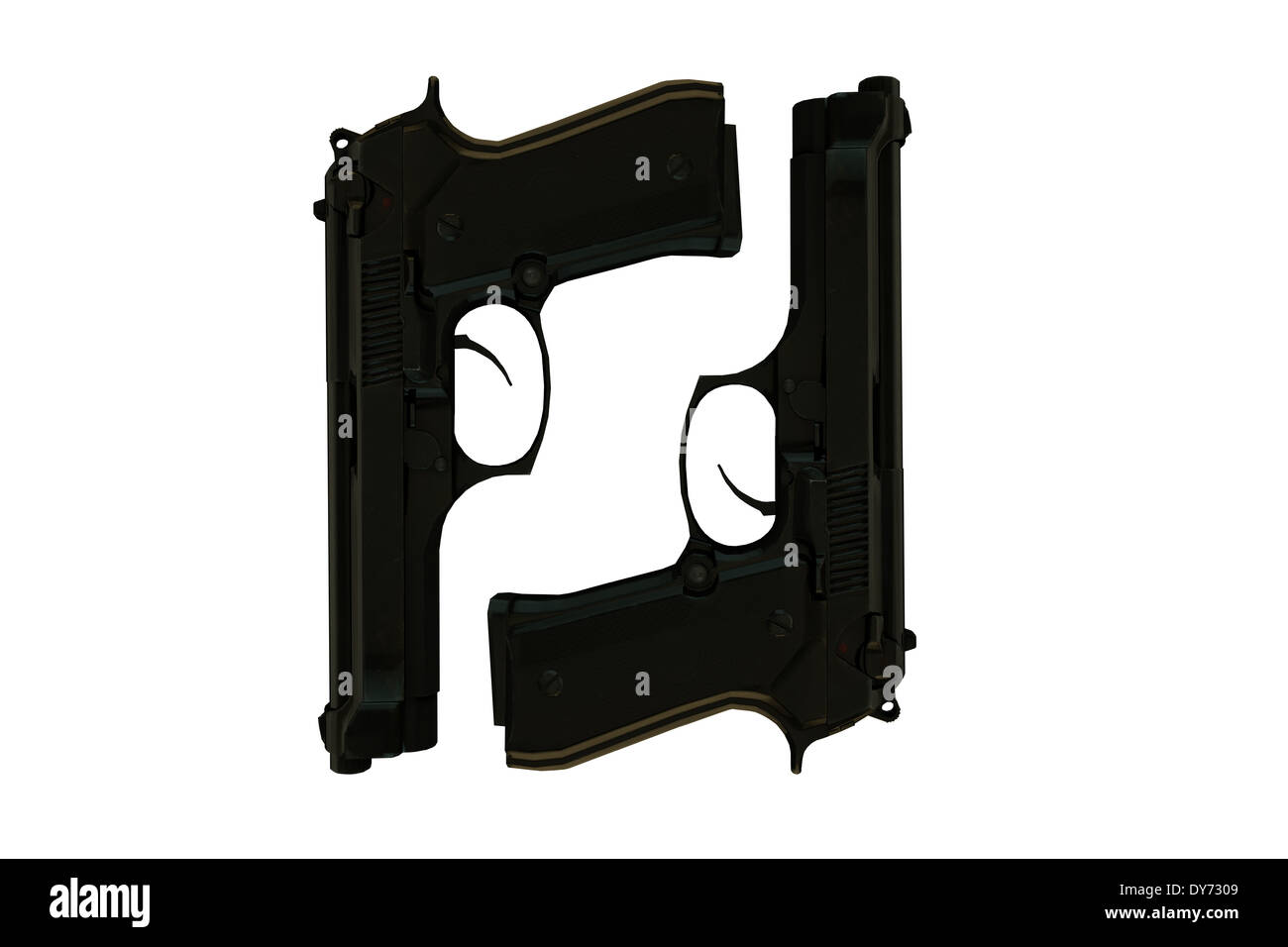 black gun isolated on white background Stock Photo - Alamy