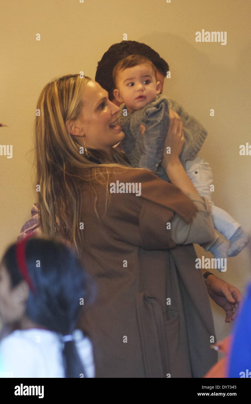 Molly Sims christmas shopping with husband Scott Stuber and son Brooks ...