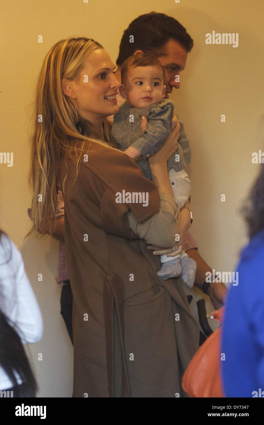 Molly Sims christmas shopping with husband Scott Stuber and son Brooks ...