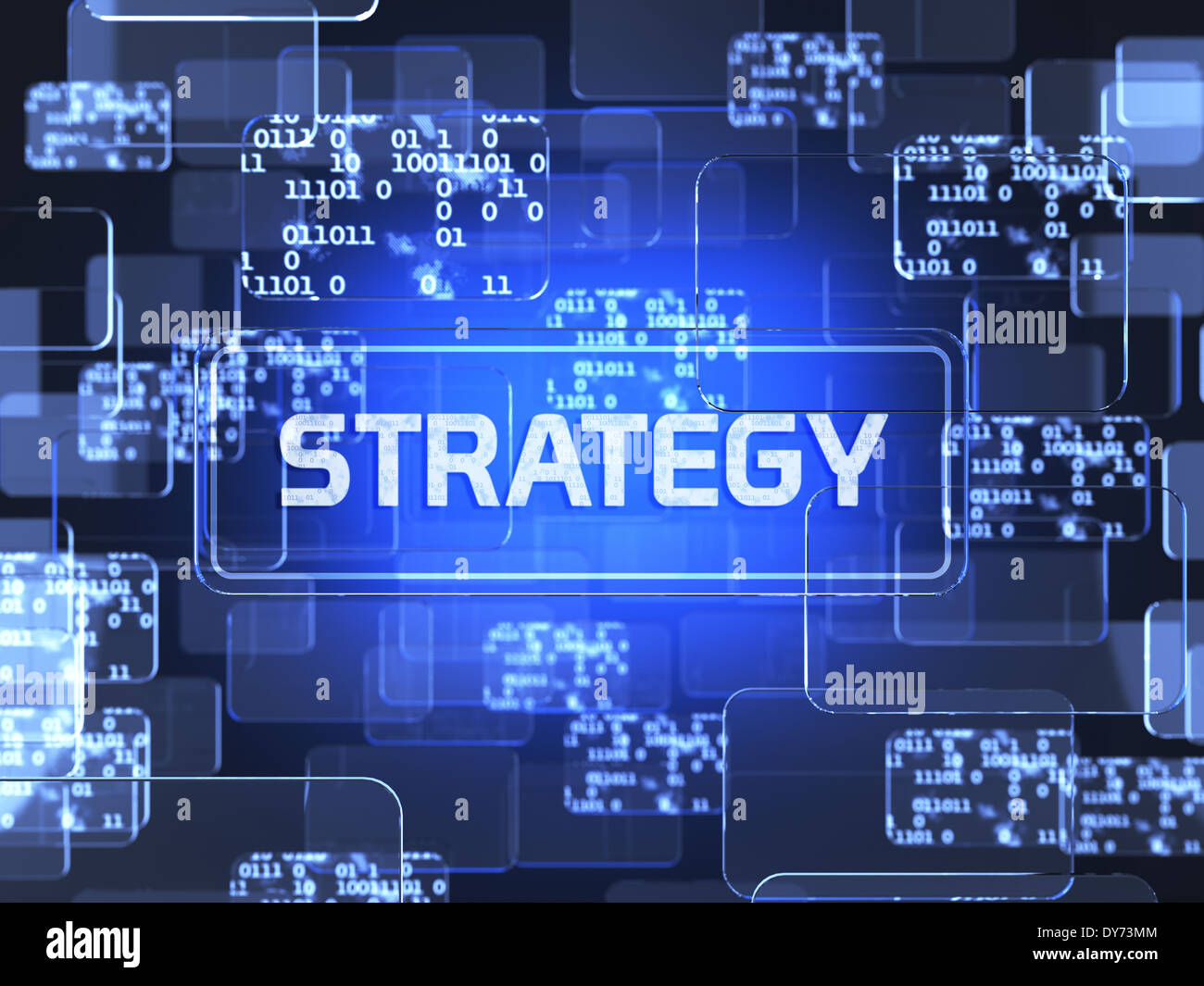 Future technology blue touchscreen interface. Strategy concept Stock ...