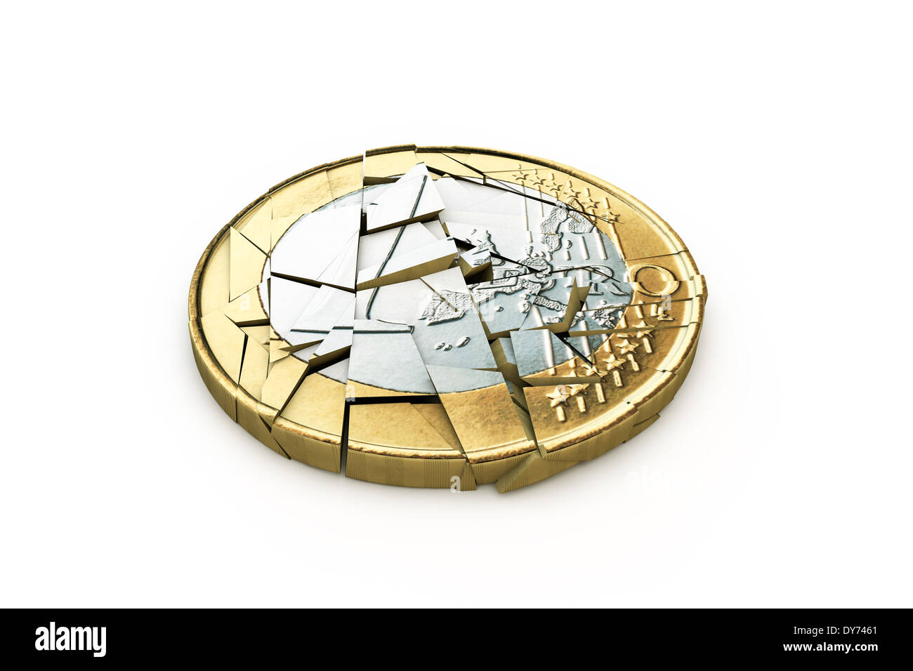 broken Euro coin isolated on white background Stock Photo - Alamy
