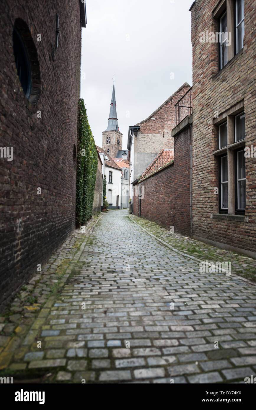 Cobblestone Street Medieval Architecture Bruges Belgium // BRUGES ...