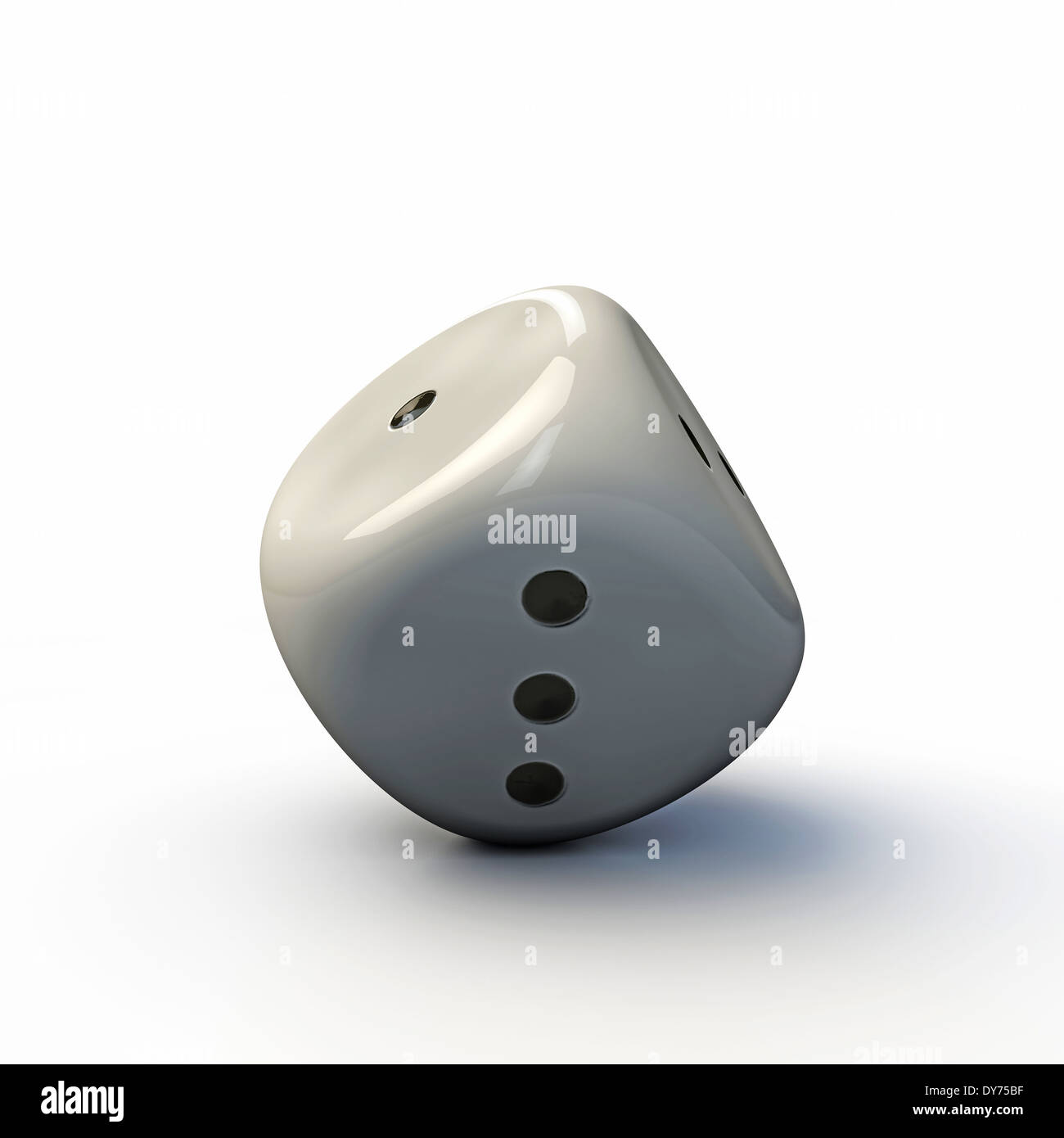 illustration of a white dice isolated on white background Stock Photo ...