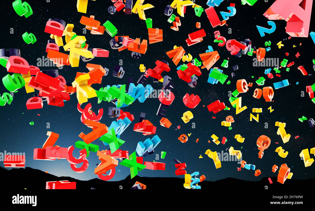 Raining letters hi-res stock photography and images - Alamy