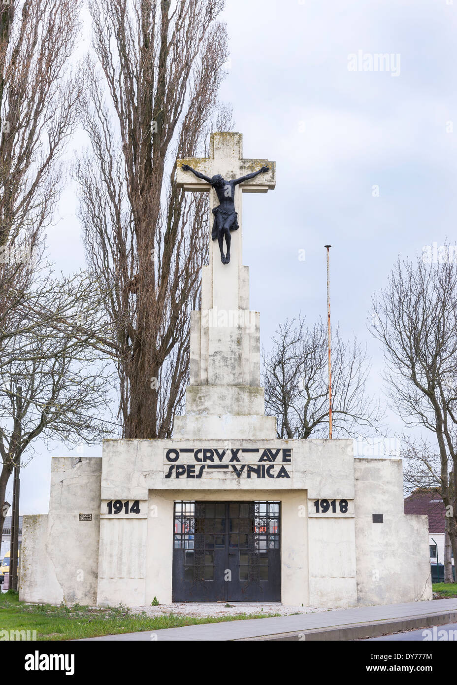 Calvary statue as World War I memorial Stock Photo - Alamy