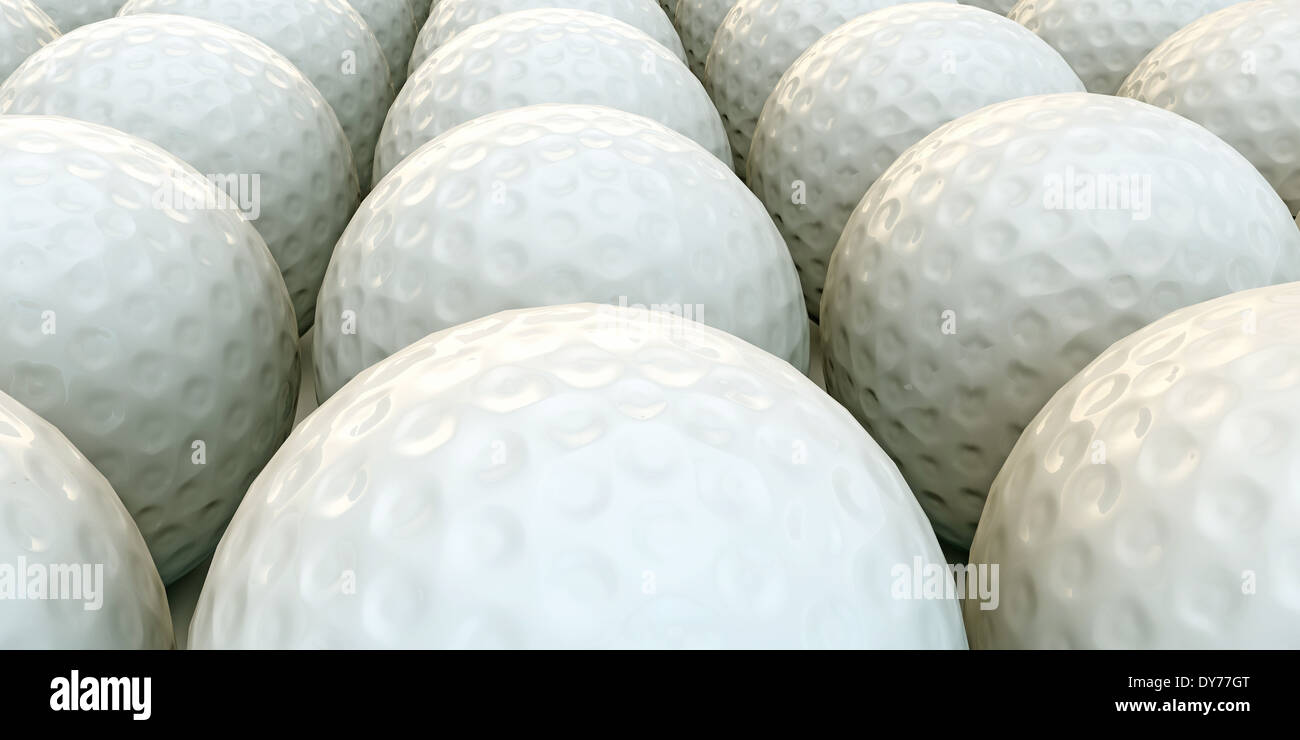 illustration of many golf balls isolated on white background Stock ...