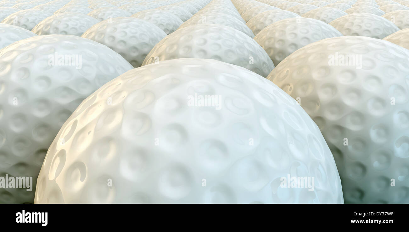 illustration of many golf balls isolated on white background Stock ...